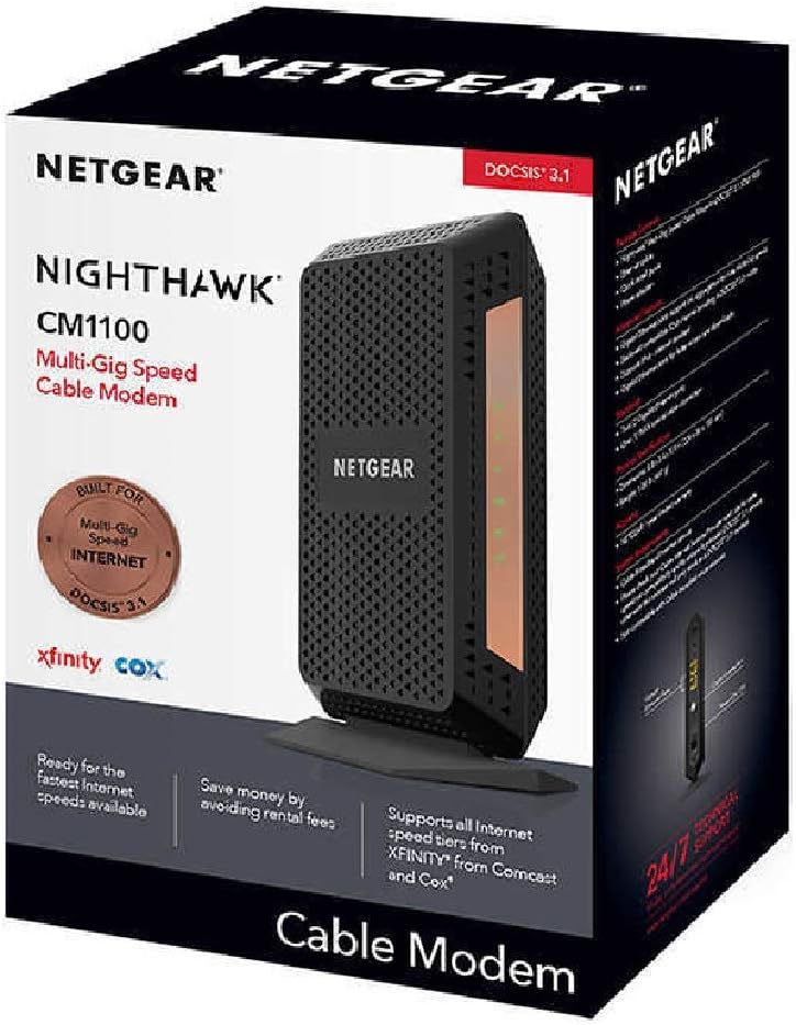 NETGEAR Nighthawk® Multi-Gig Speed Cable Modem DOCSIS® 3.1 for XFINITY ...