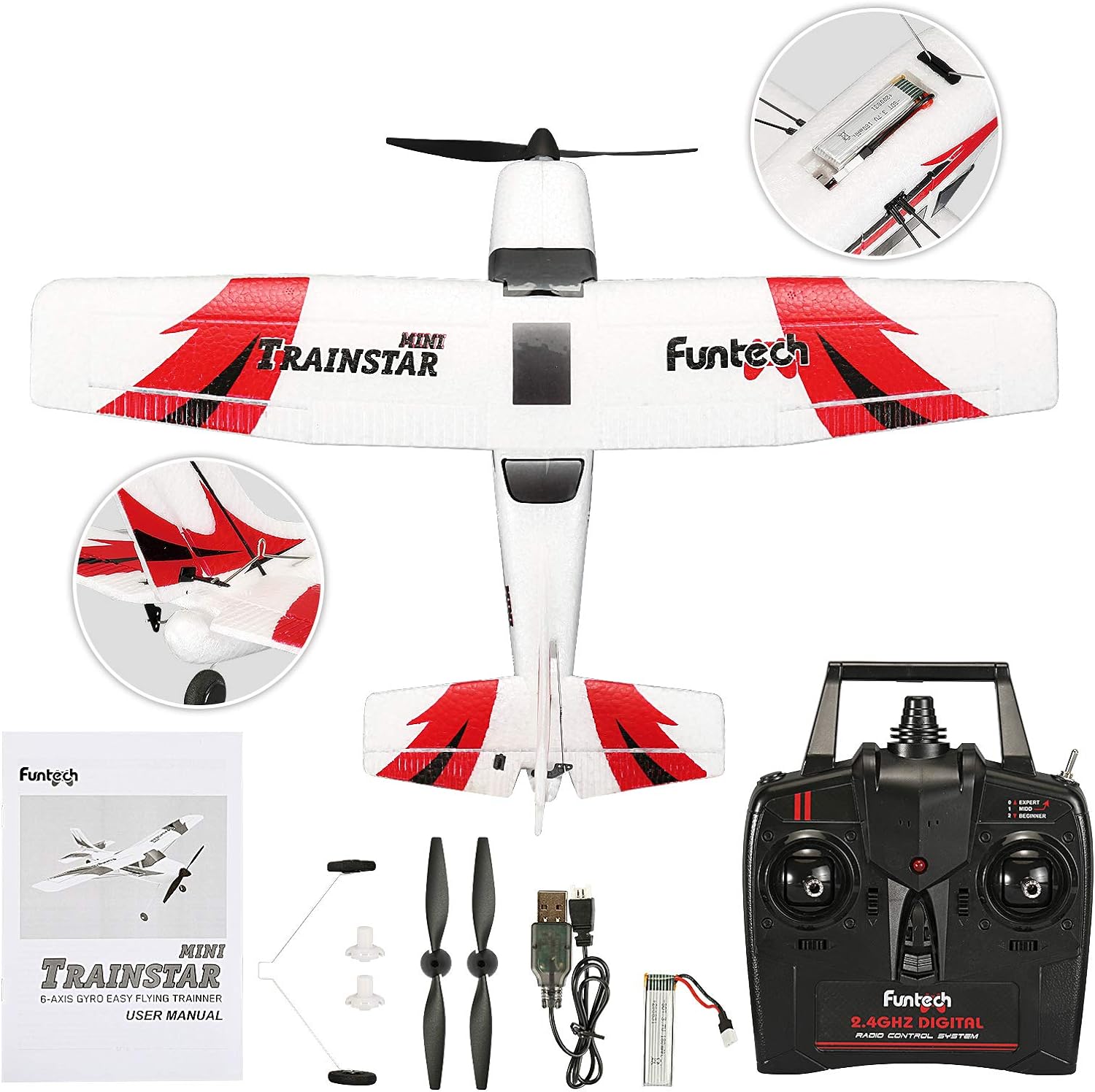 RC Plane Remote Control Airplane 3 Channel with 2.4Ghz Radio Control 6 ...