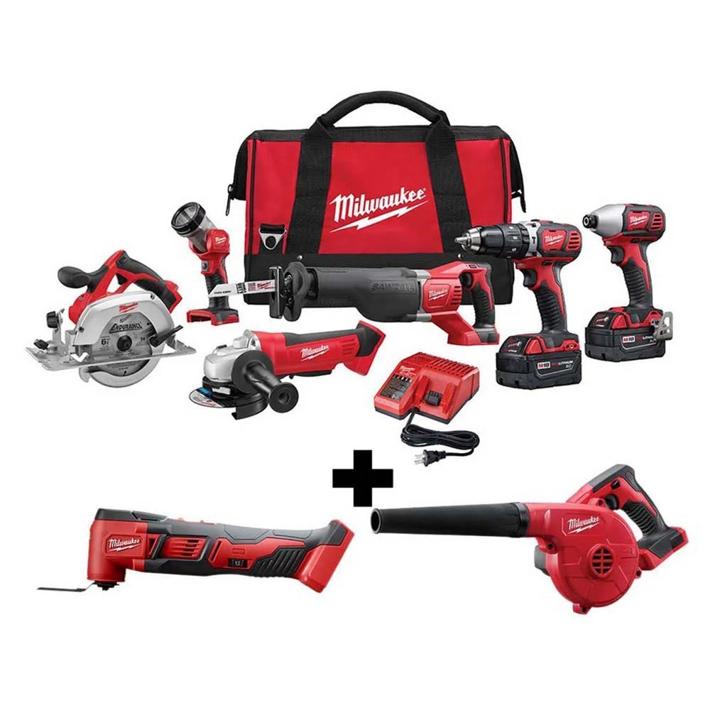 Milwaukee M18 18-Volt Lithium-Ion Cordless Combo Tool Kit (4-Tool) with ...
