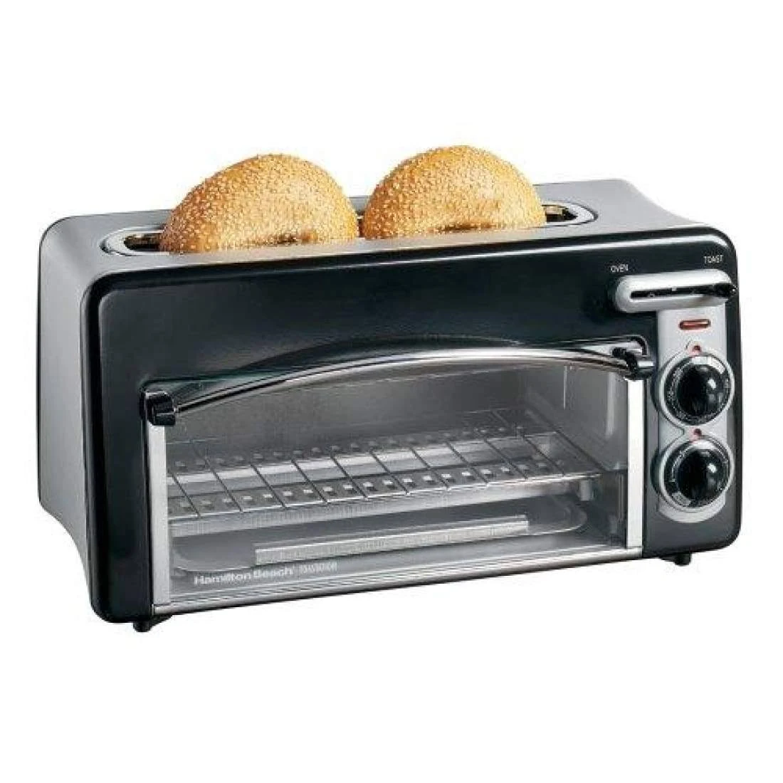 Hamilton Beach Toastation 2-Slice Toaster and Countertop Oven Black ...