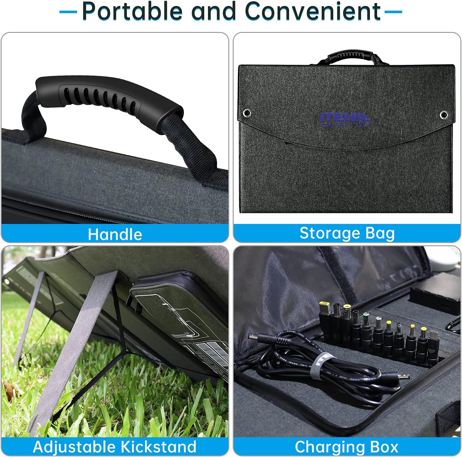 ITEHIL Solar Panel, 160W 18V Portable Solar Panel, Foldable ...