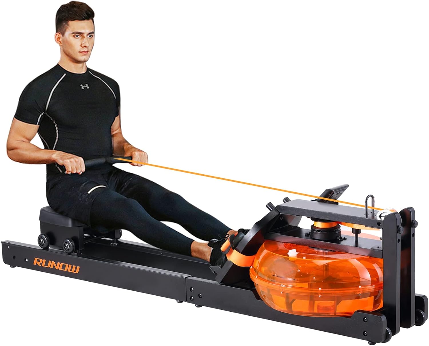 RUNOW Water Rowing Machine, Wood Water Rower with LCD Monitor Water ...