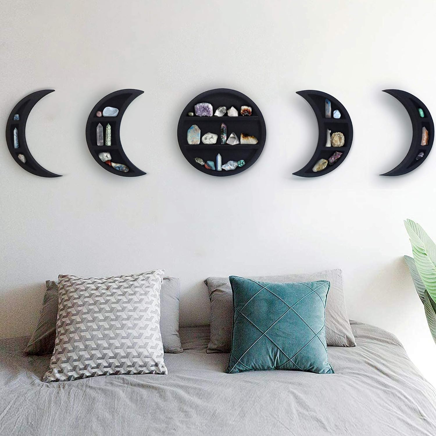 Home AND Kitchen Gibbous Nimbus Large 12.2" Moon Phase Shelf Set (5 PCS ...