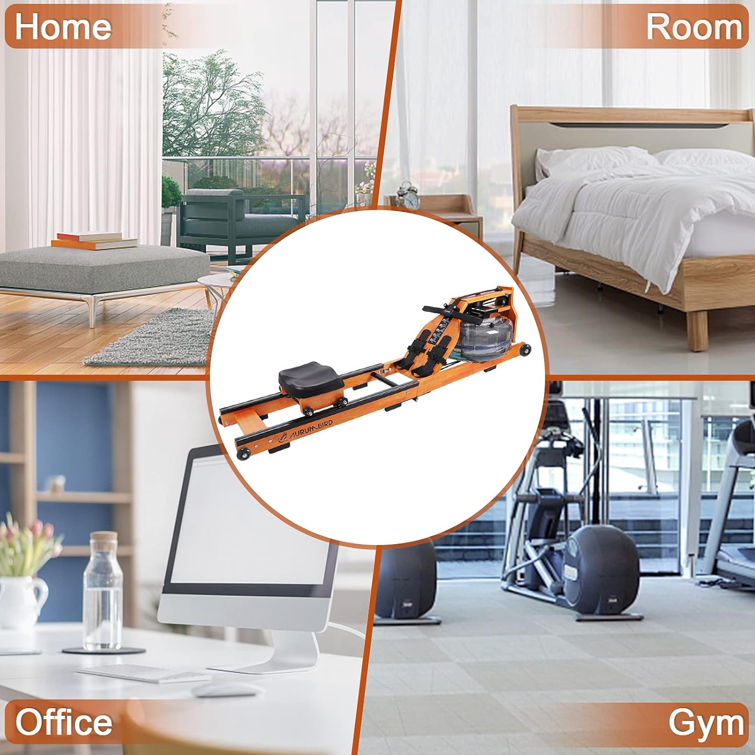 Sports AND Outdoors AURUMBIRD Water Folding Rowing Machine,Wooden Water ...