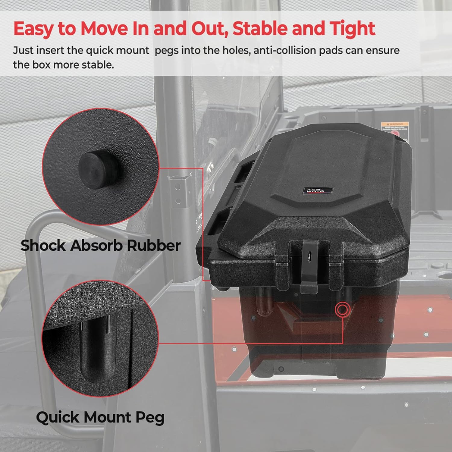 Ranger Storage Box, kemimoto 45 L Waterproof Ranger Bed Cargo Box ...