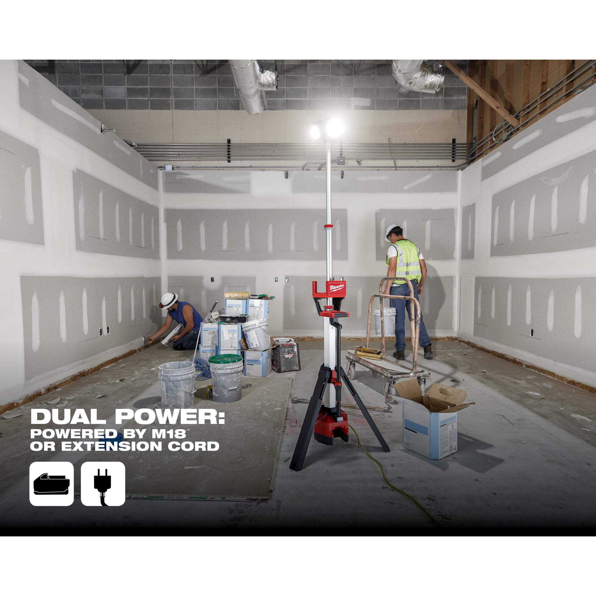 Portable Work Lights Milwaukee M18 Rocket LED Tower Light and Charger ...