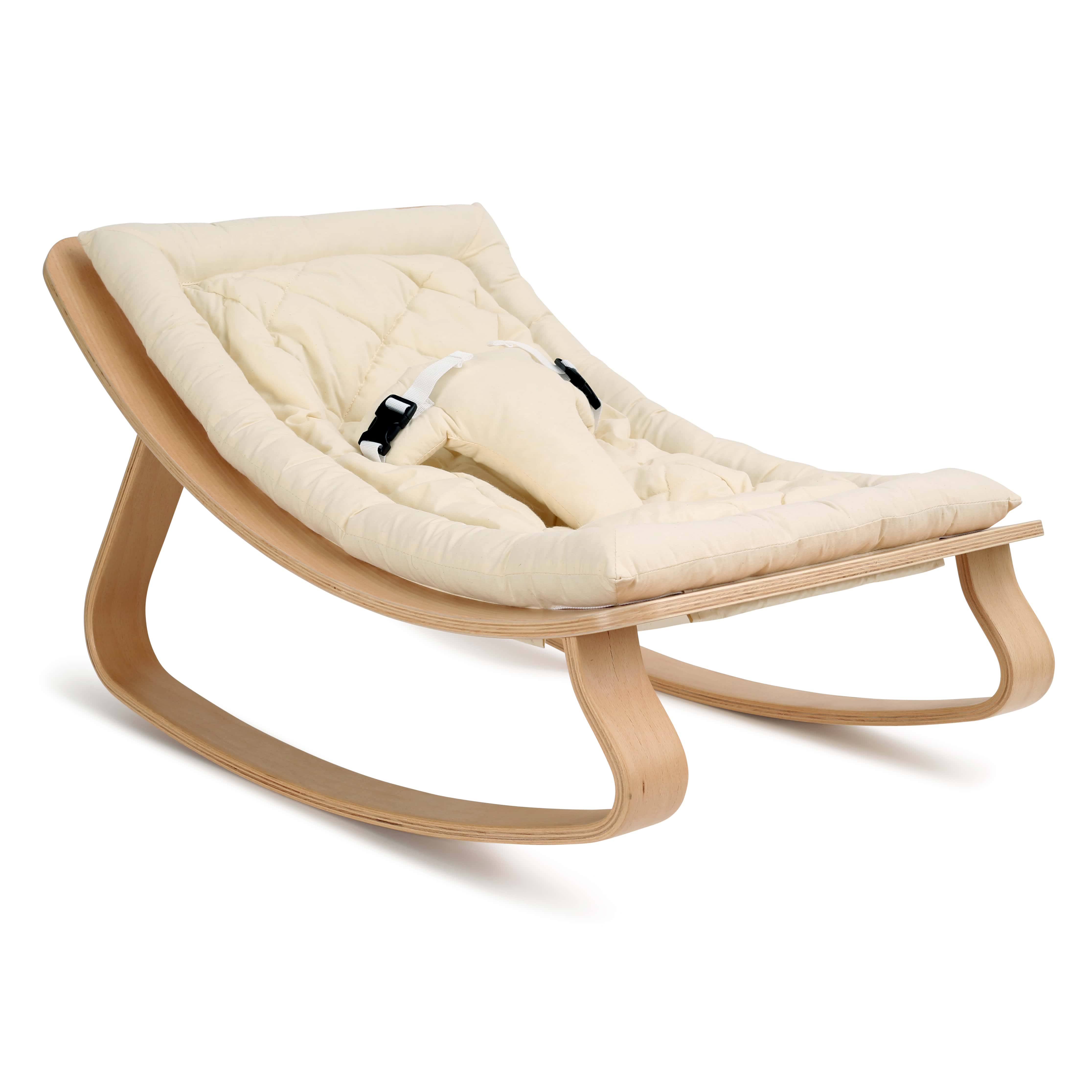 Charlie Crane Levo Baby Rocker in Beech, Organic White - Revivalcandy