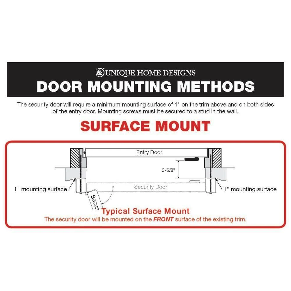 Unique Home Designs 36 in. x 80 in. Cottage Rose White Surface Mount ...