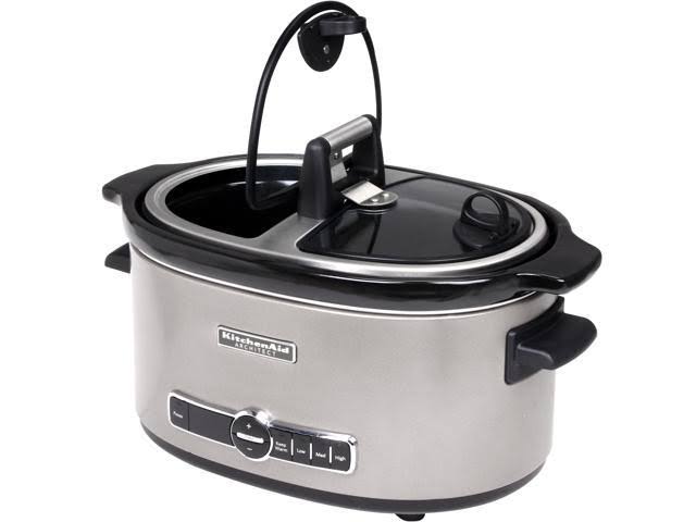 KitchenAid KSC6222ACS Slow Cooker with Easy Serve Glass Lid, 6 Quart ...
