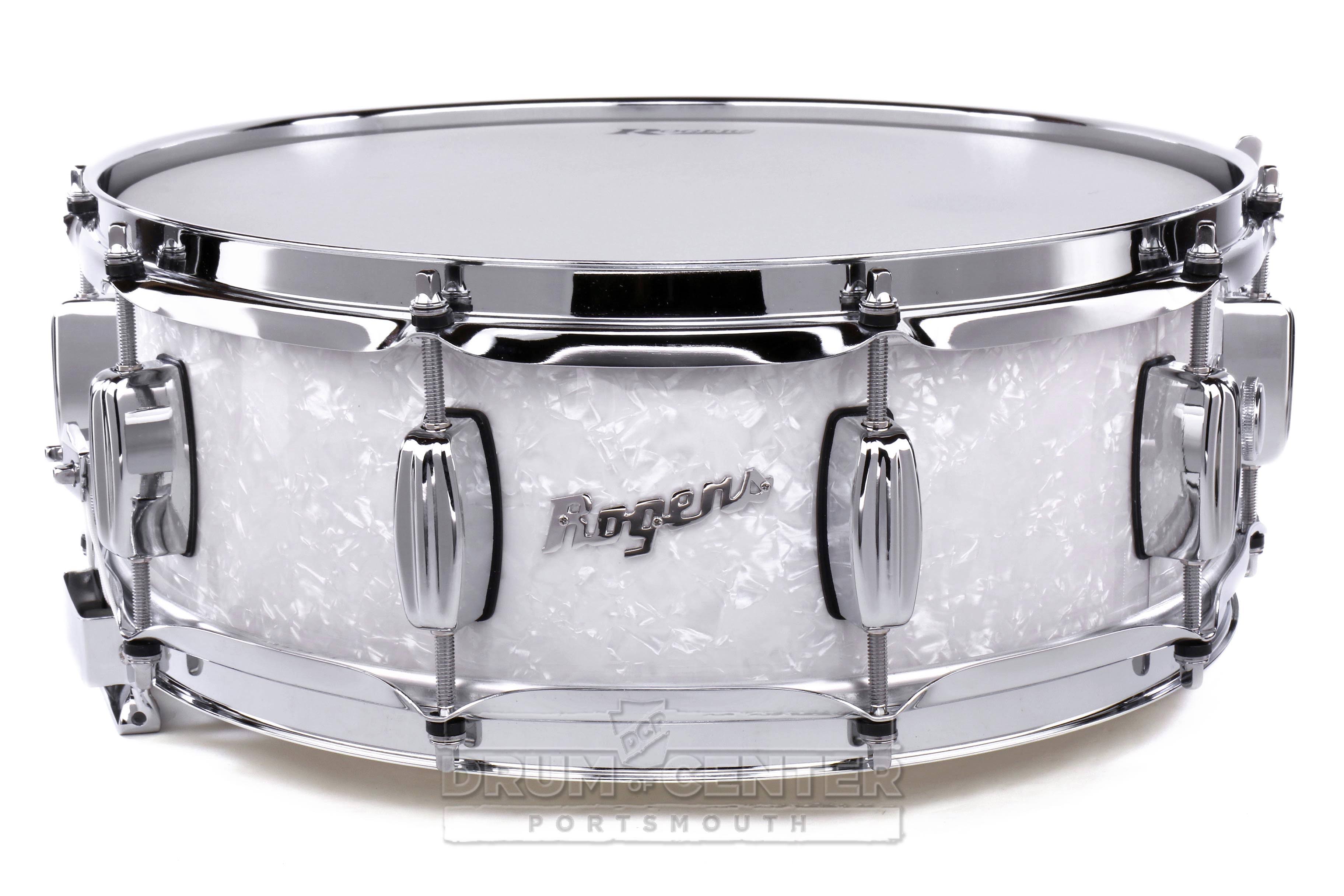 Rogers Dyna-Sonic Wood Shell Snare Drum 14x5 White Marine Pearl ...