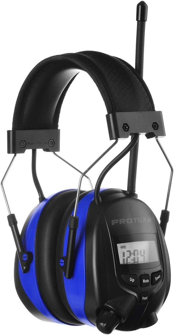 PROTEAR AM/FM Bluetooth Radio Headphones, Noise Reduction Safety ...