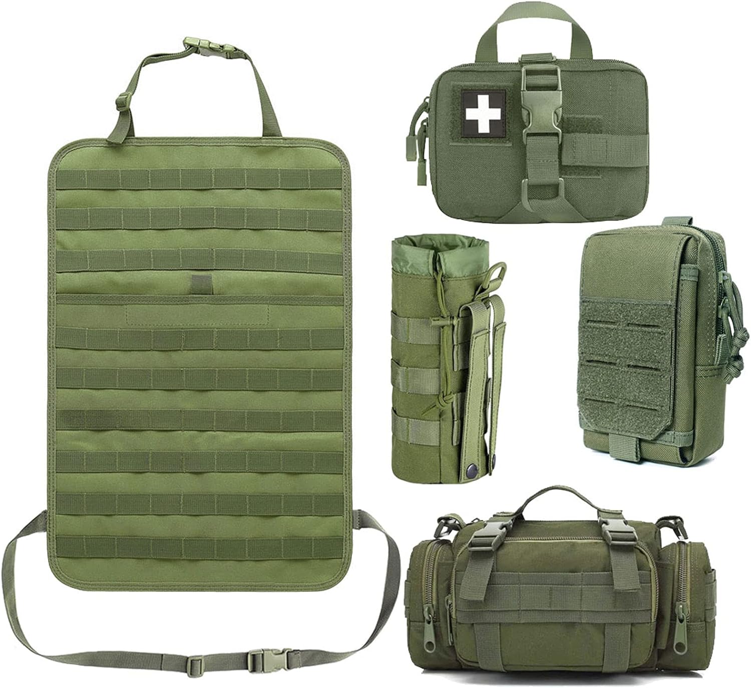 Molle Seat Back Organizer, Tactical Car Seat Organizer with Pouches ...