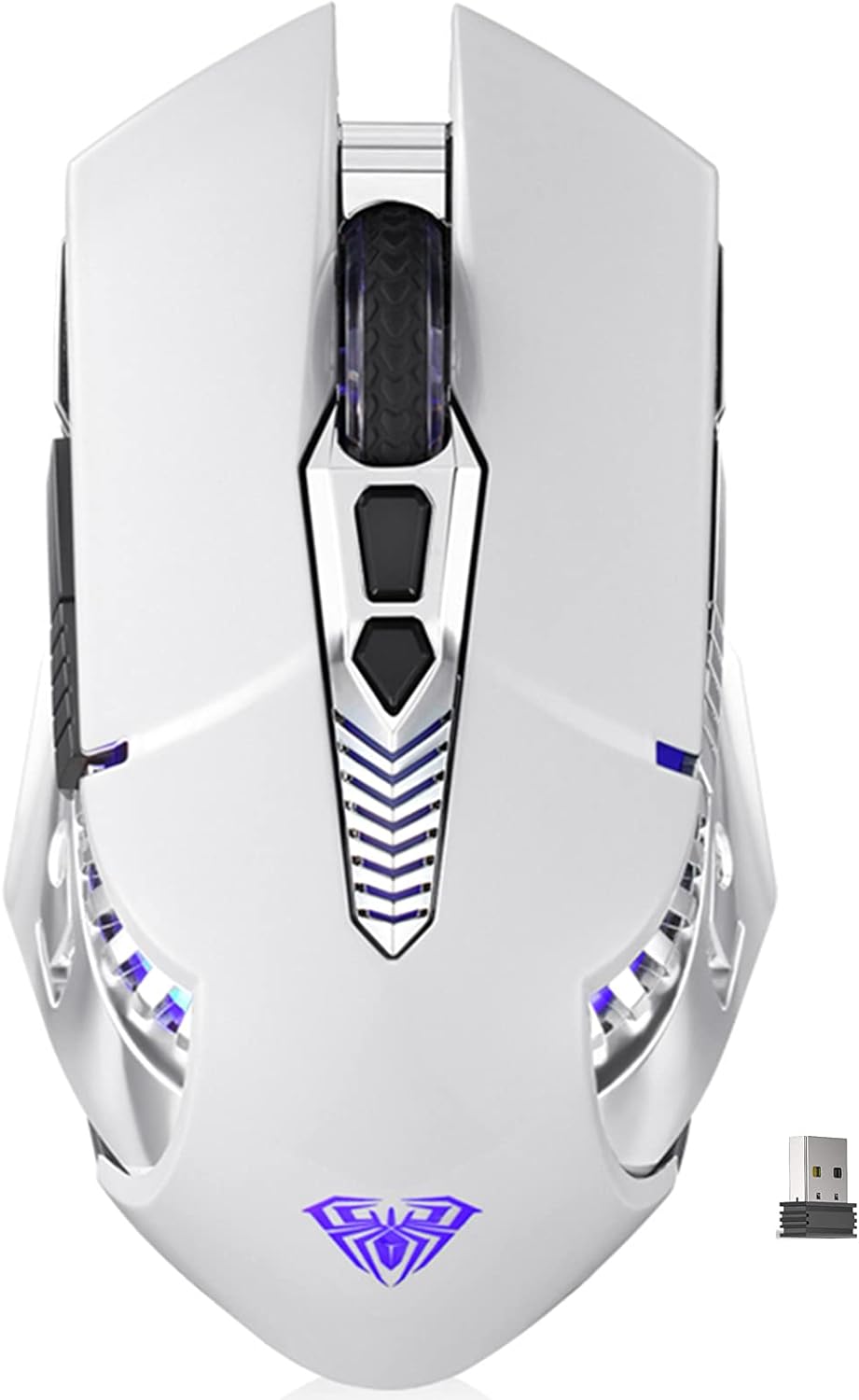 AULA SC200 Rechargeable Bluetooth Mouse, LED Wireless Gaming Mouse with ...