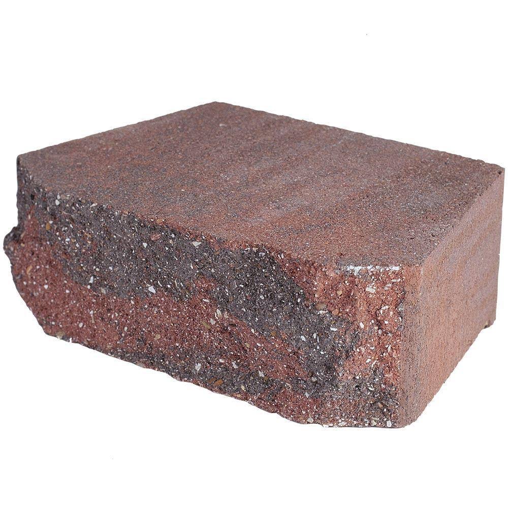 Home Pavestone Retaining Wall Block Textured Red (144 Pcs. / 46.5 Face ...