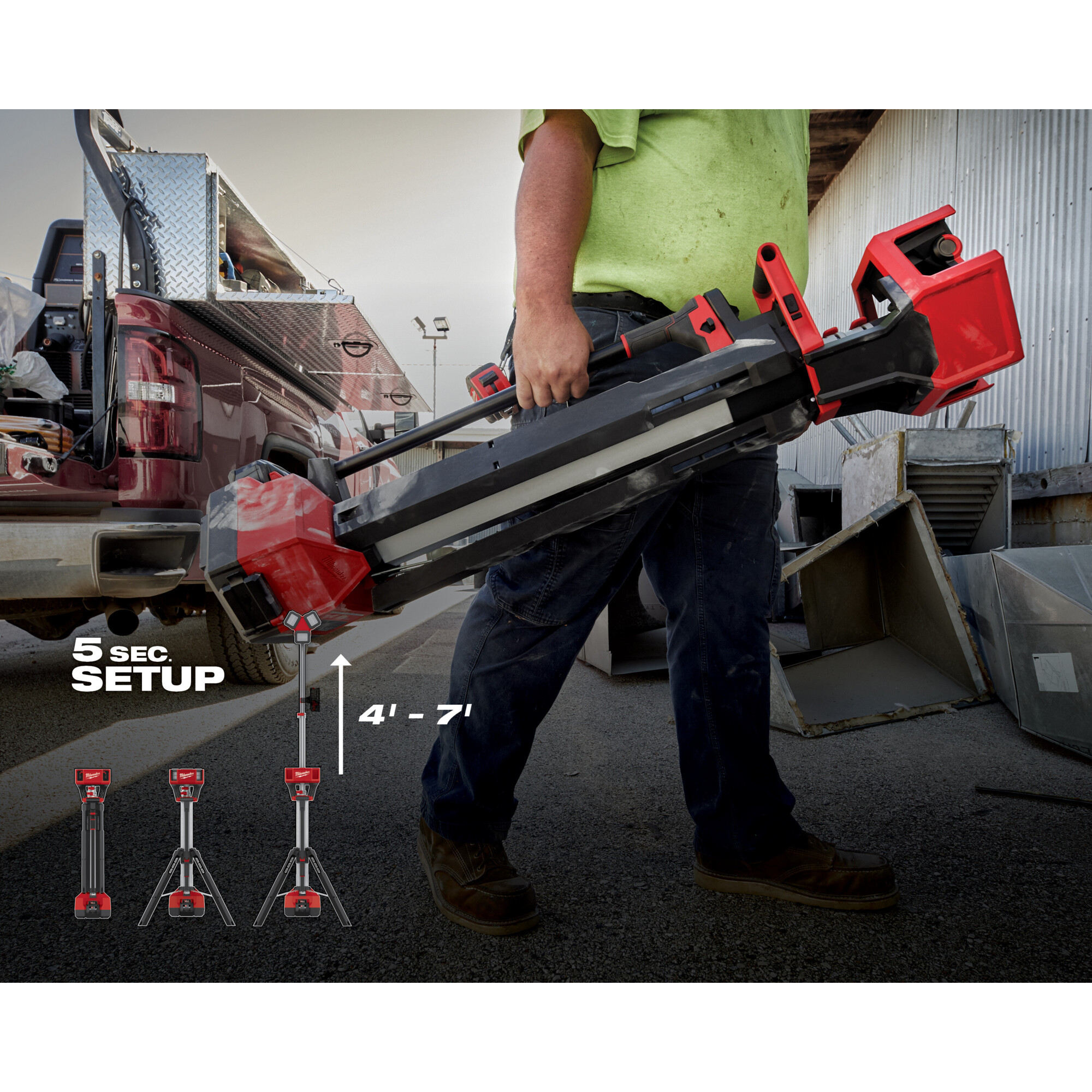 Portable Work Lights Milwaukee M18 Rocket LED Tower Light and Charger ...