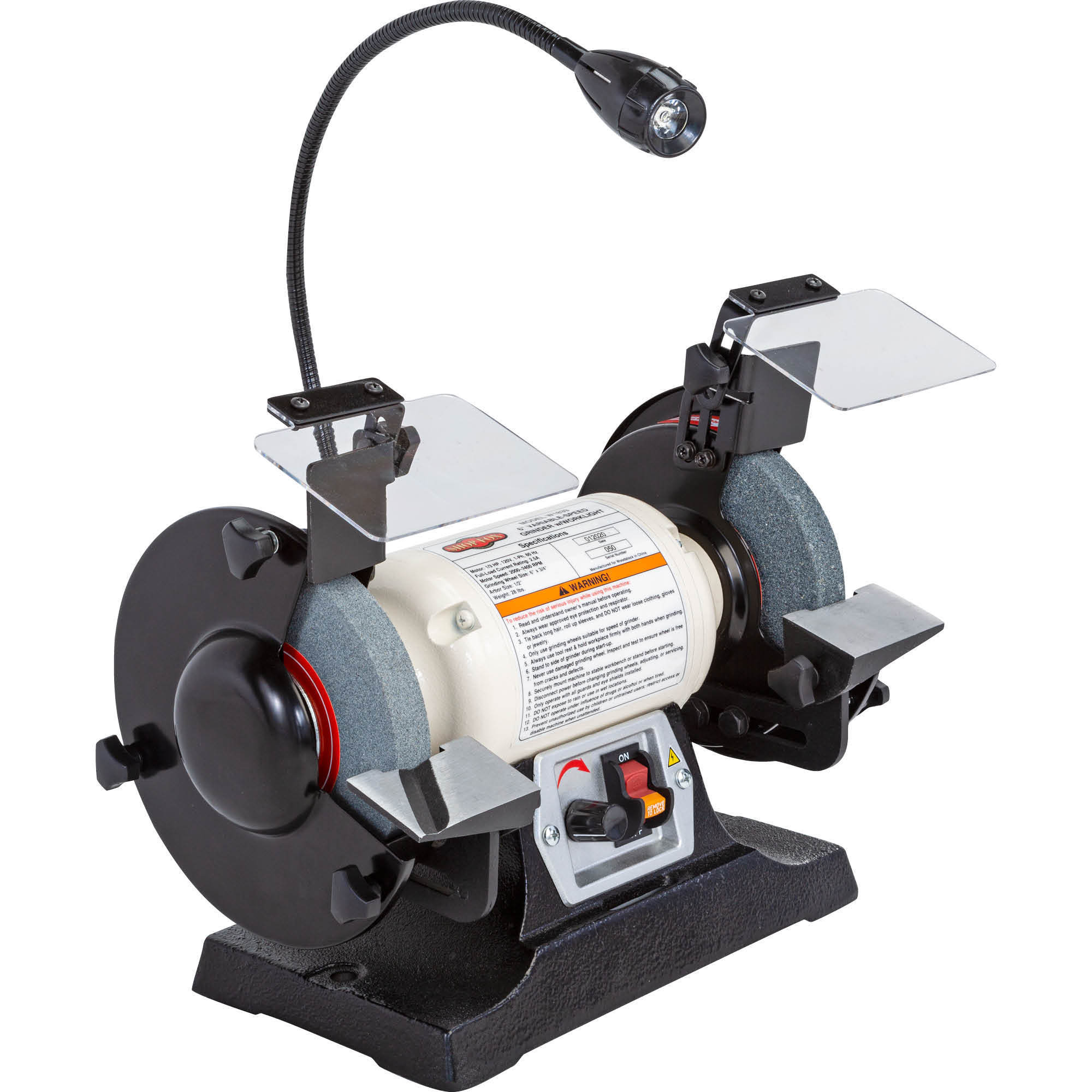 Bench Grinders Shop Fox, 6in. Variable-Speed Grinder, Wheel Diameter 6 ...