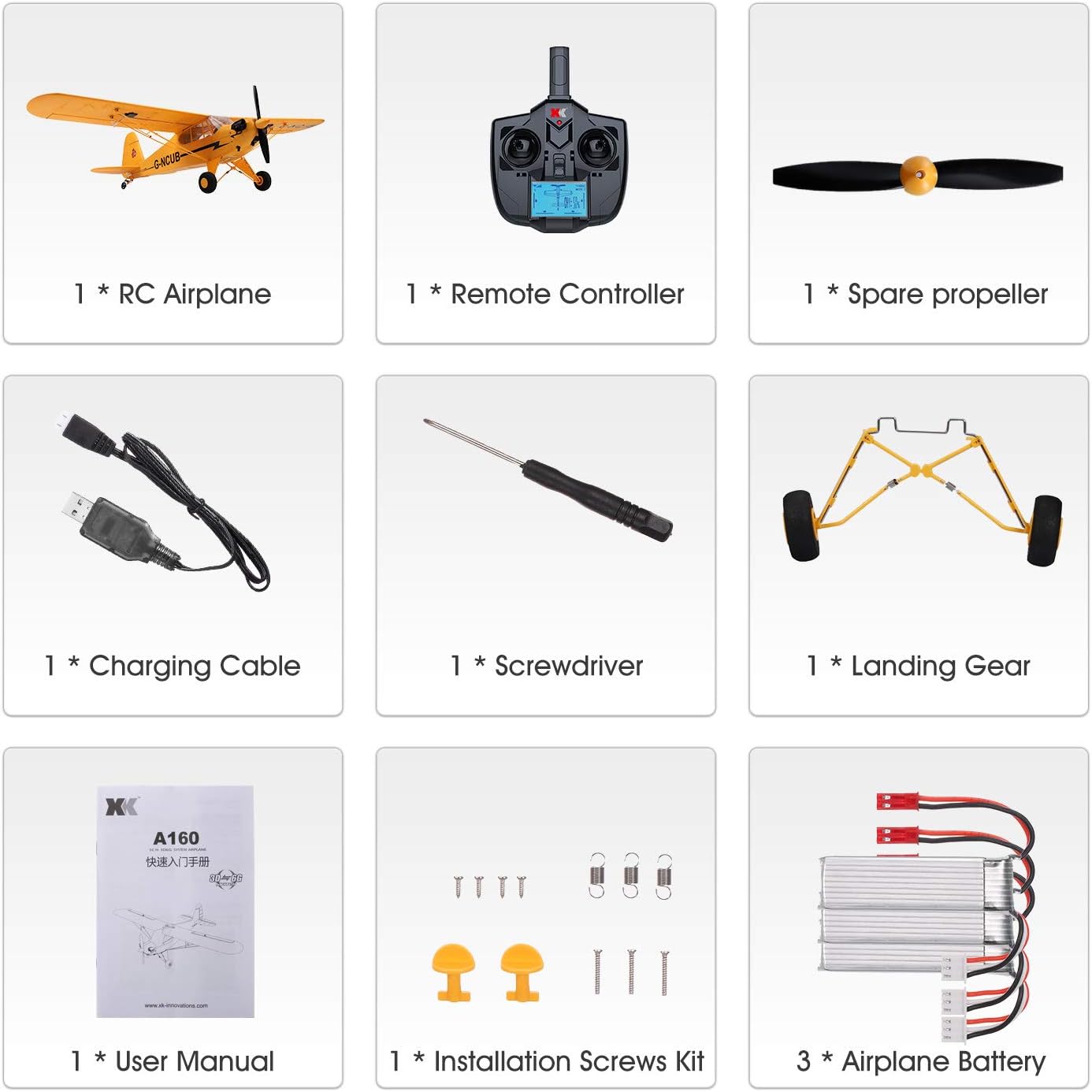 GoolRC WLtoys XK A160 RC Plane, 2.4GHz 5 Channel Brushless Remote ...