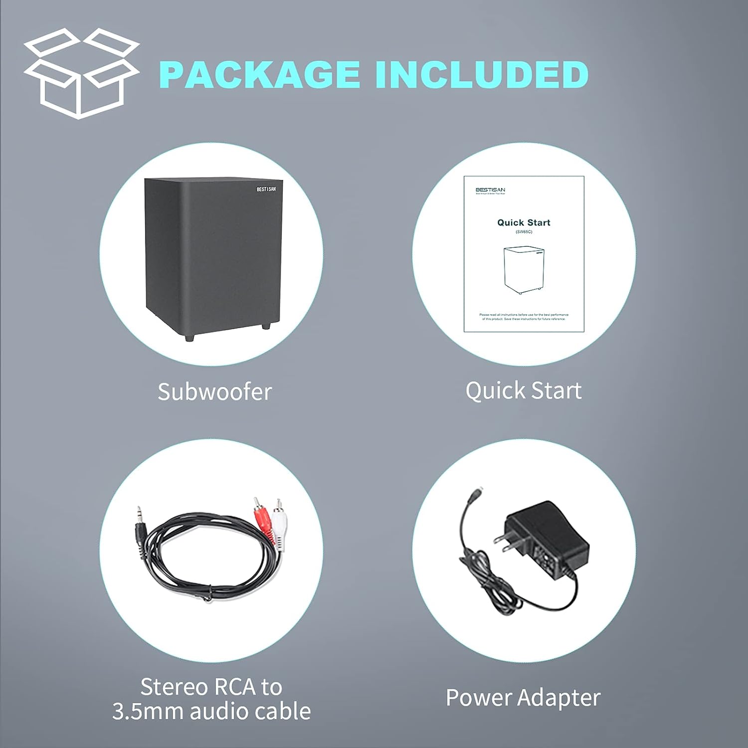 BESTISAN Subwoofer, Powered Home Audio BESTISAN Sub woofer with Deep ...