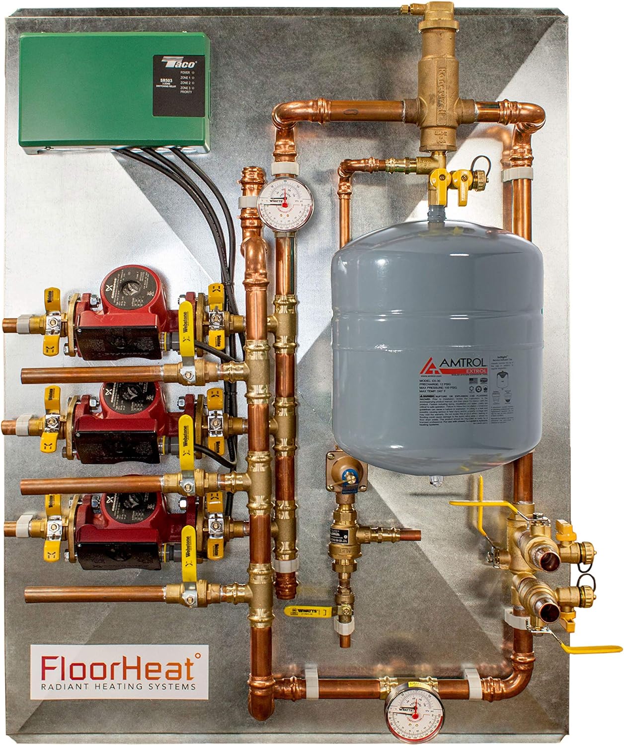 FloorHeat 3-Zone Preassembled Radiant Heat Distribution/Control Panel ...
