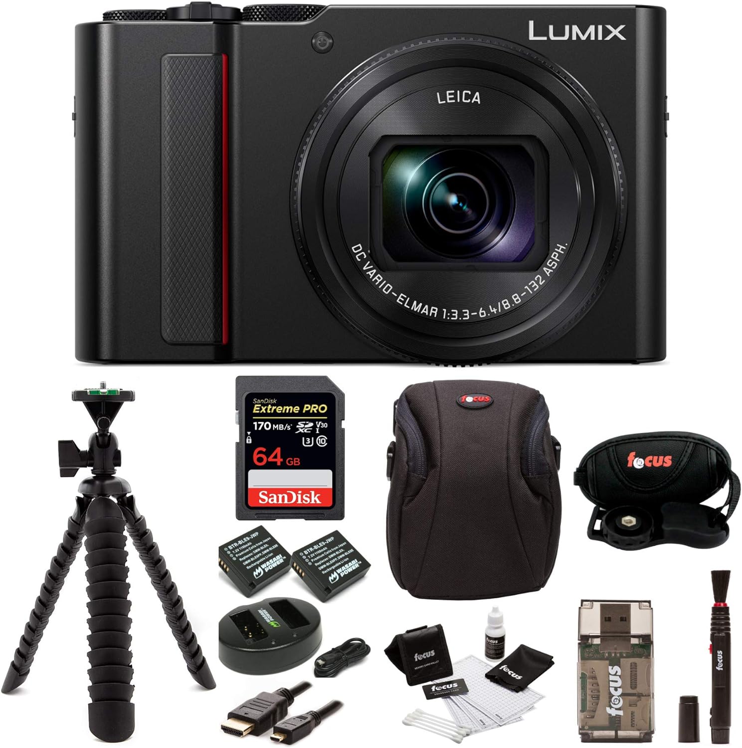 PANASONIC LUMIX ZS200 4K Camera 15X Leica DC Vario-Elmar Lens DC-ZS200K ...