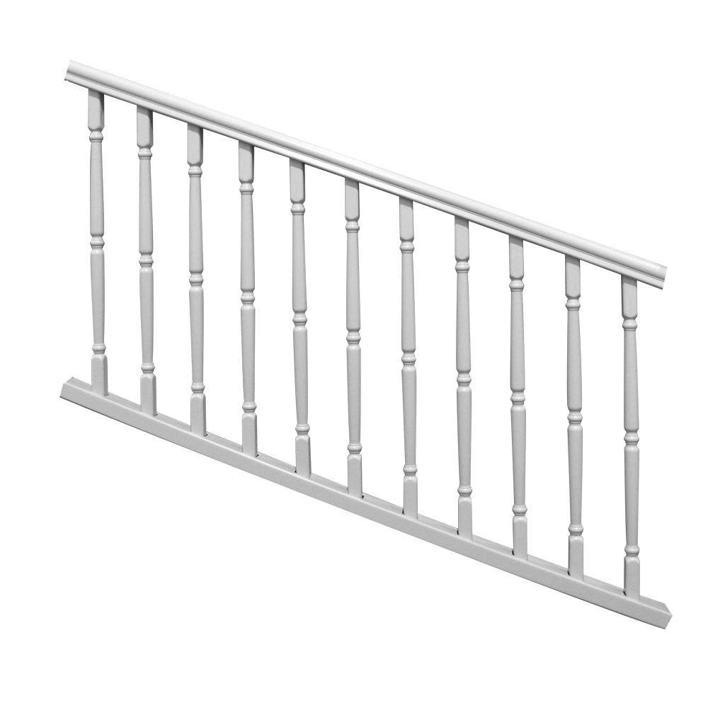 Veranda Stair Rail Kit White PolyComposite Without Brackets ...