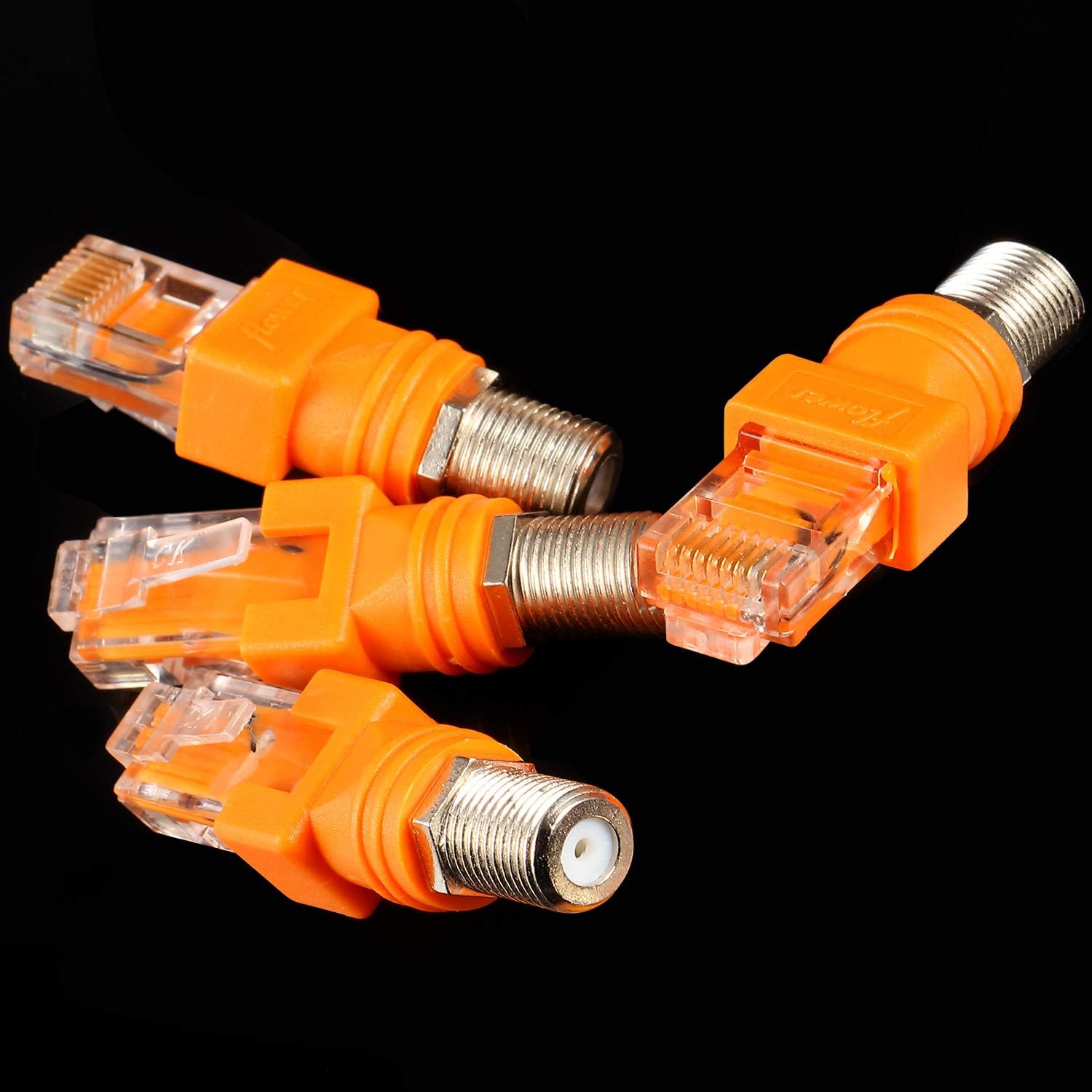 RF to RJ45 Converter Adapter F Female to RJ45 Male Coaxial Barrel ...