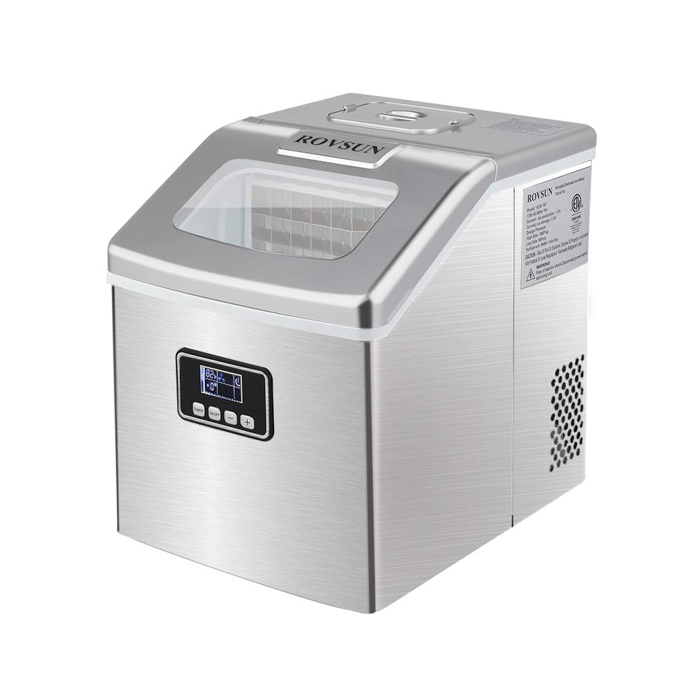ROVSUN Ice Maker Machine Countertop, Make 40lbs Ice in 24 Hours ...