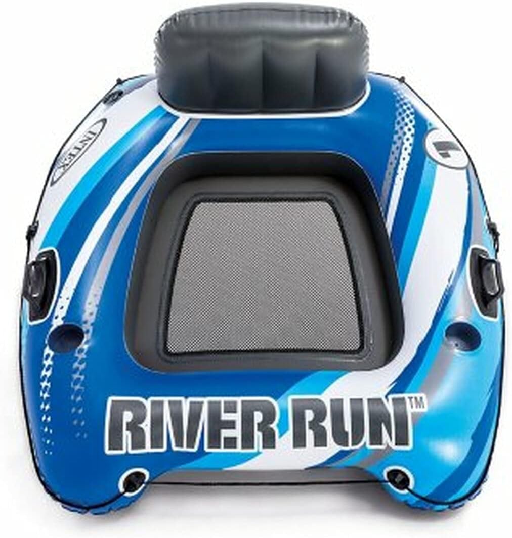 Intex River Run 1 1-Person Inflatable Floating Water Lounge Tube Raft ...