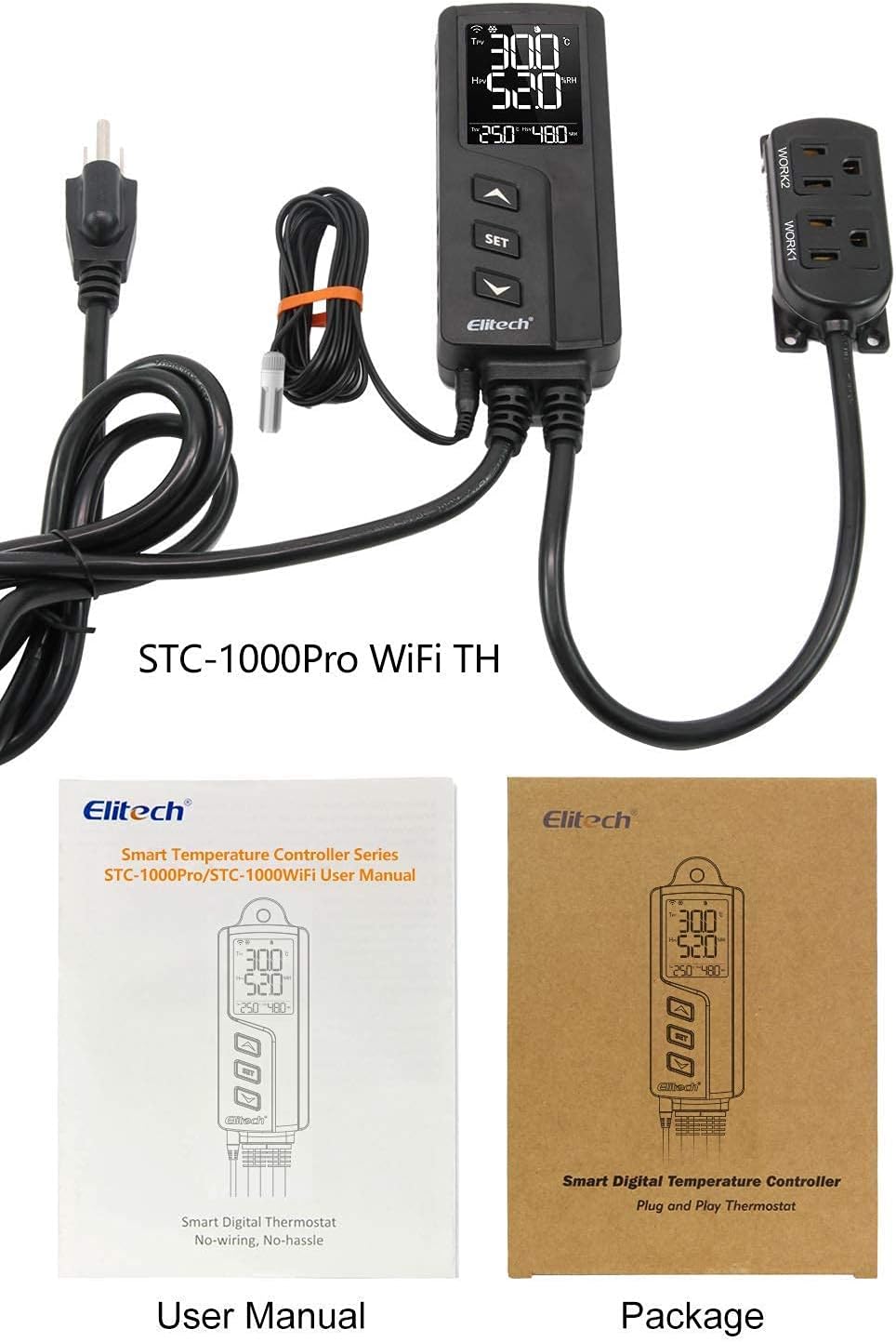 Elitech STC-1000WiFi TH Pre-Wired Humidity Temperature Controller 110V 1100W Mushroom Greenhouse ...