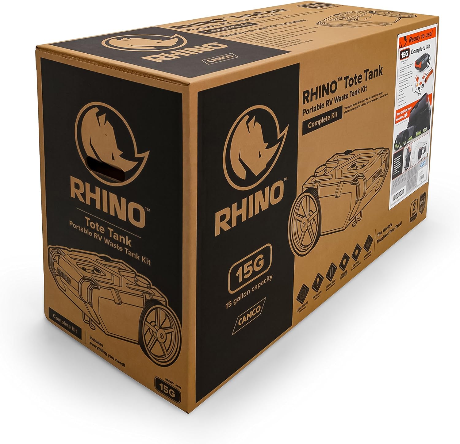 Camco Rhino Heavy Duty 21 Gallon Portable Waste Holding Hose and ...