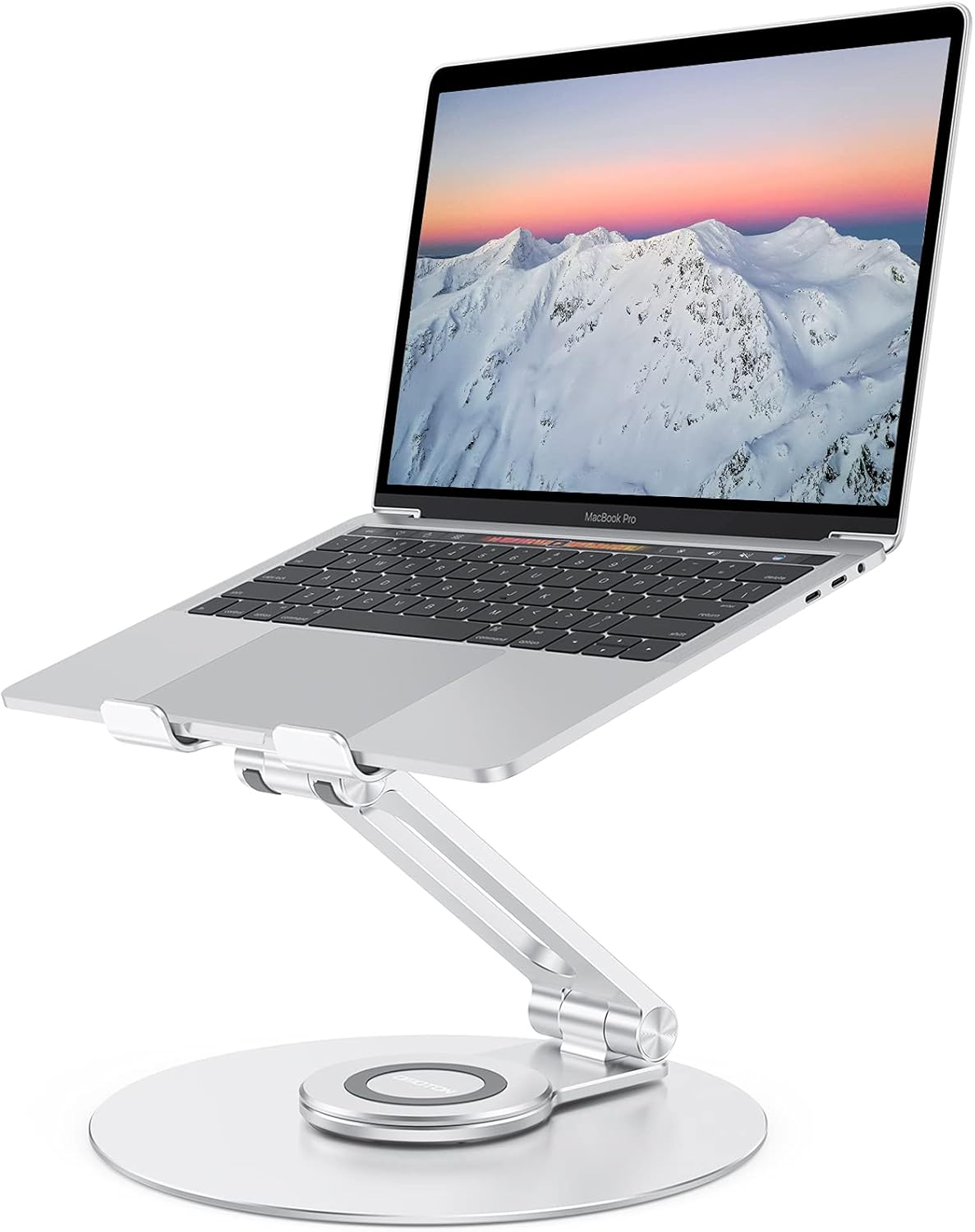 Adjustable Laptop Stand with 360 Rotating Base, OMOTON Ergonomic Laptop Riser for Collaborative ...