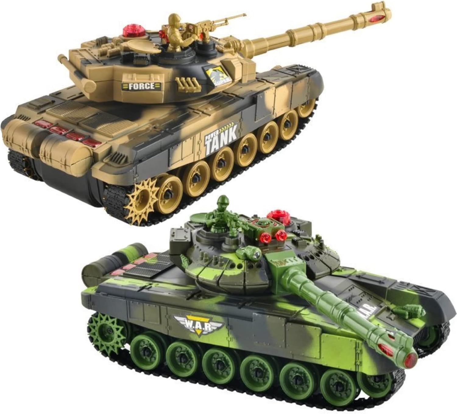 Haktoys Remote Control Fighting Tanks Set, 1:14 Scale, Life Indicators ...