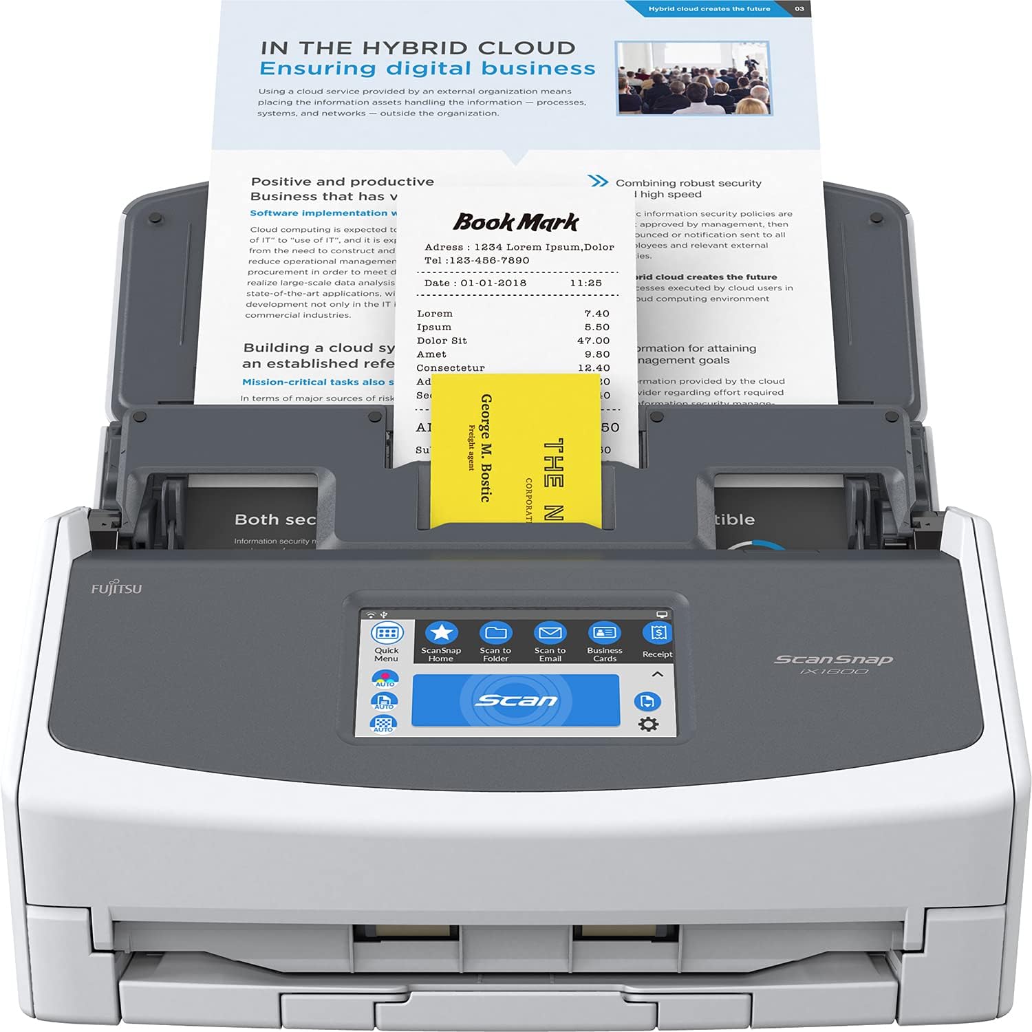 Fujitsu ScanSnap iX1600 Deluxe Versatile Cloud Enabled Document Scanner ...