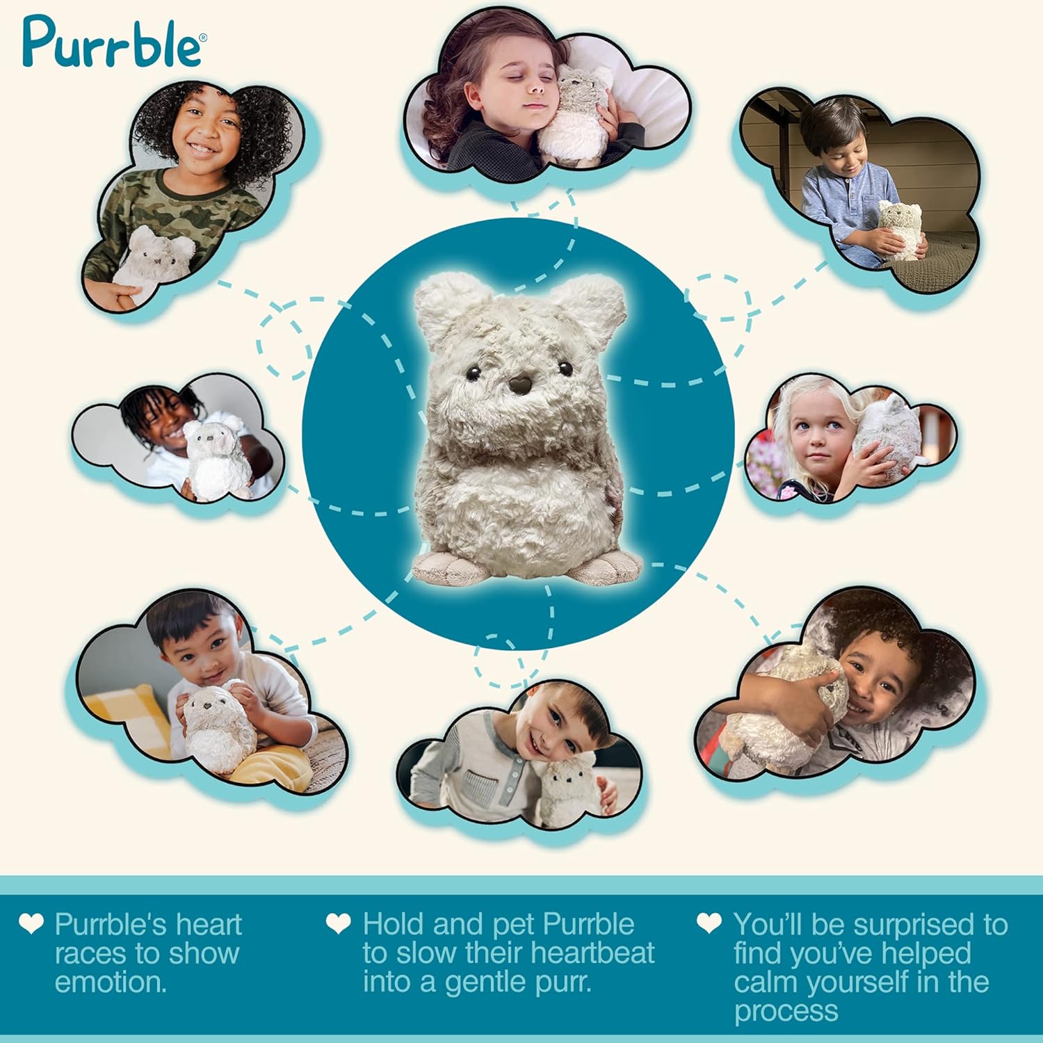 Purrble - Calming Toy Companion with Dynamic Heartbeat and Soothing ...