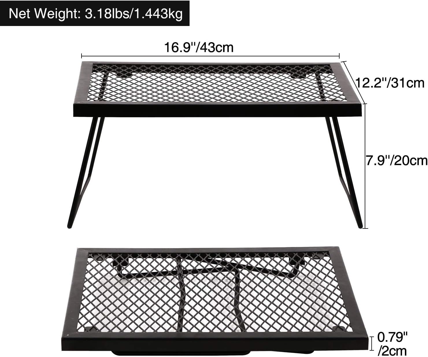 RedSwing Folding Campfire Grill Grate Over Open Fire, Heavy Duty ...