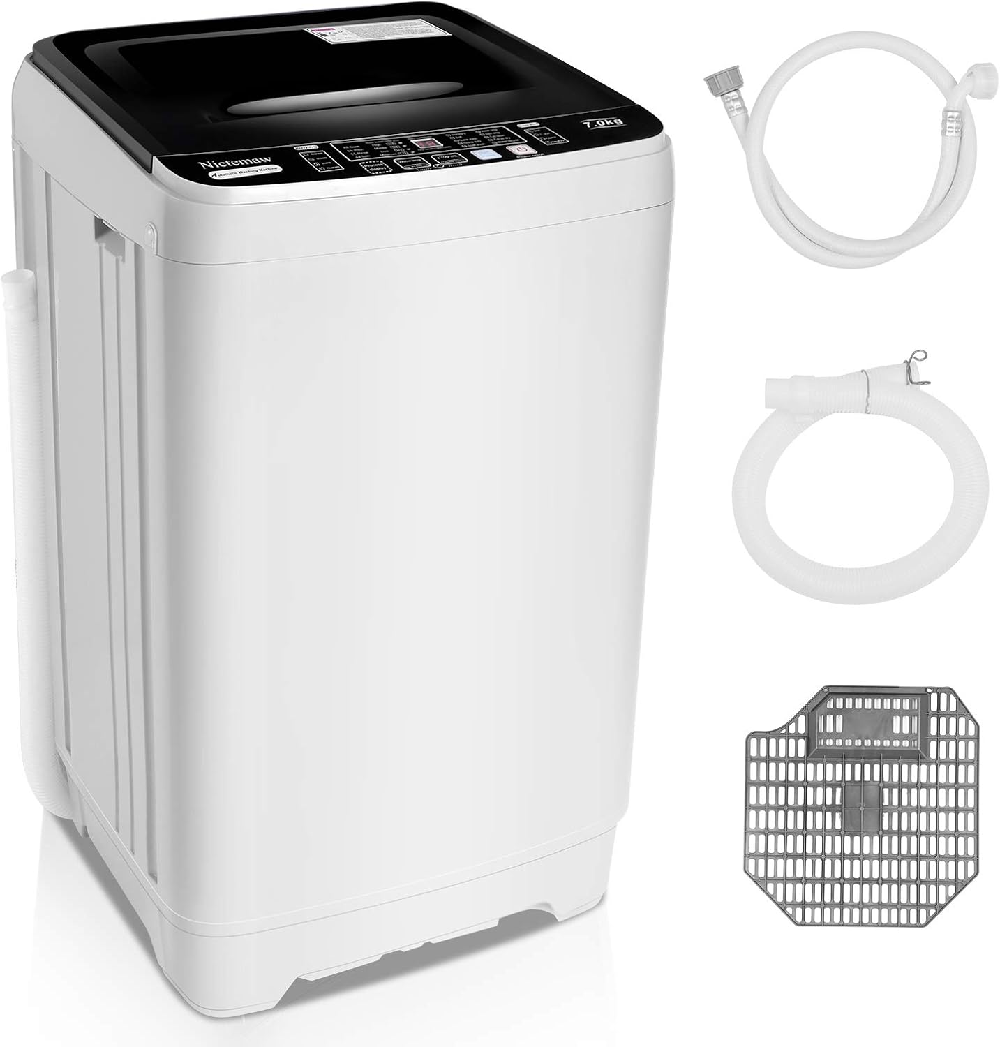 Nictemaw Full-Automatic Portable Washing Machine, 17.5lbs Compact ...