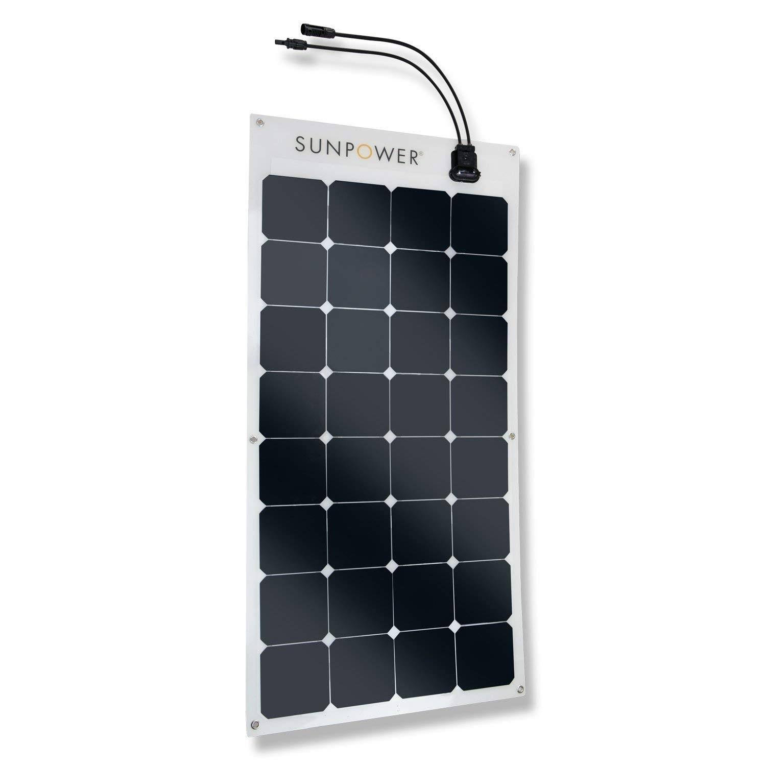 SunPower 100 Watt Flexible Monocrystalline High Efficiency Solar Panel ...