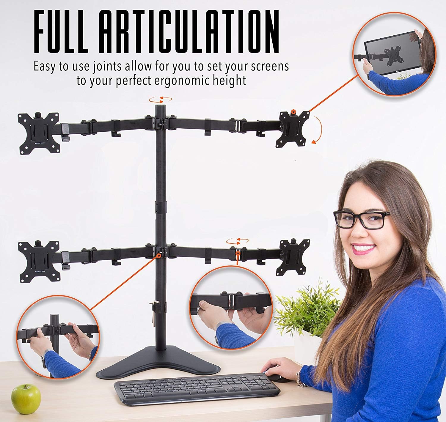 Stand Steady 6 Monitor Mount | Heavy Duty Height Adjustable Monitor ...