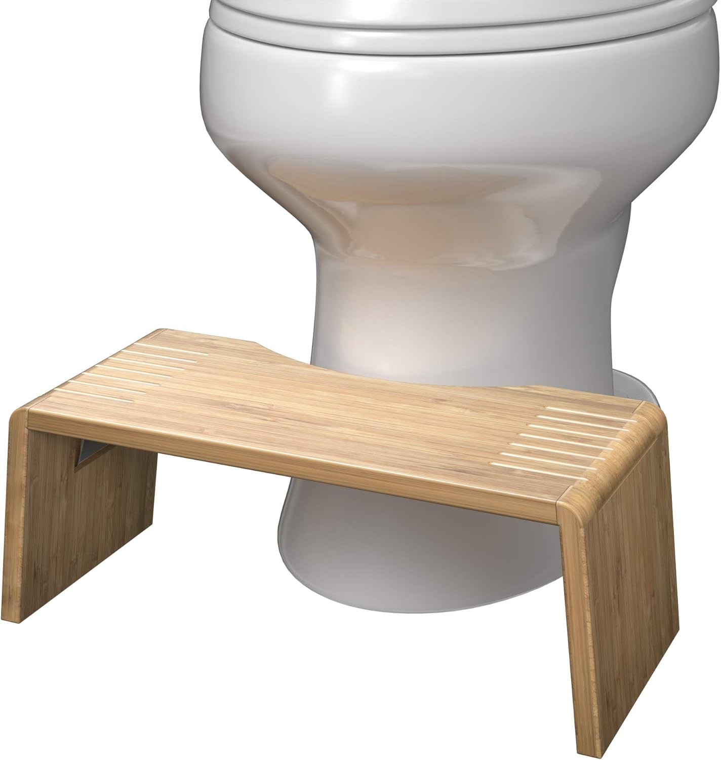 Squatty Potty Oslo Folding Bamboo Toilet Stool 7" Collapsible, Brown ...