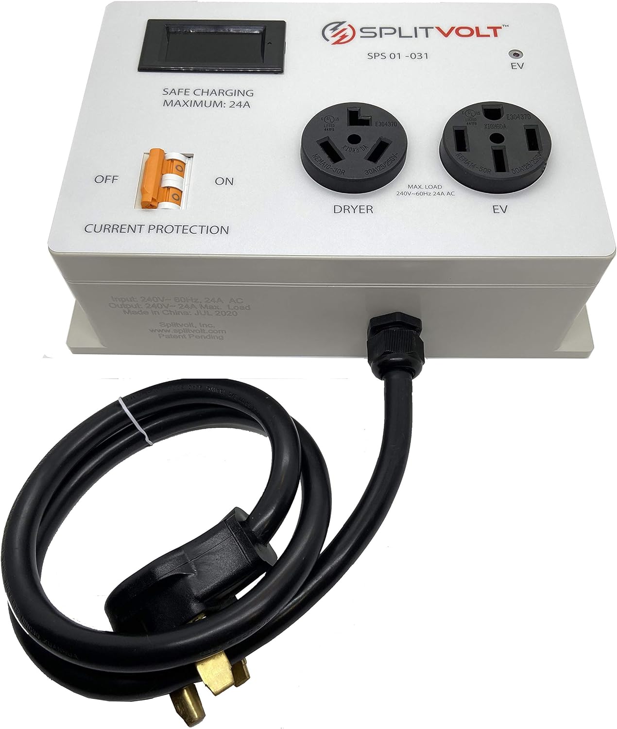 Splitvolt NEMA 10-30/14-50 Splitter Switch (TM) 10-30 Plug to 10-30 ...