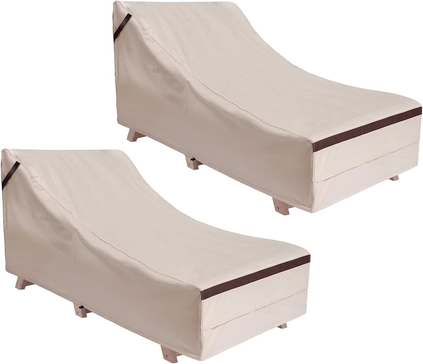 Outdoor Lounge Chair Covers Set of 2, 68in Long Chaise Lounge Covers ...