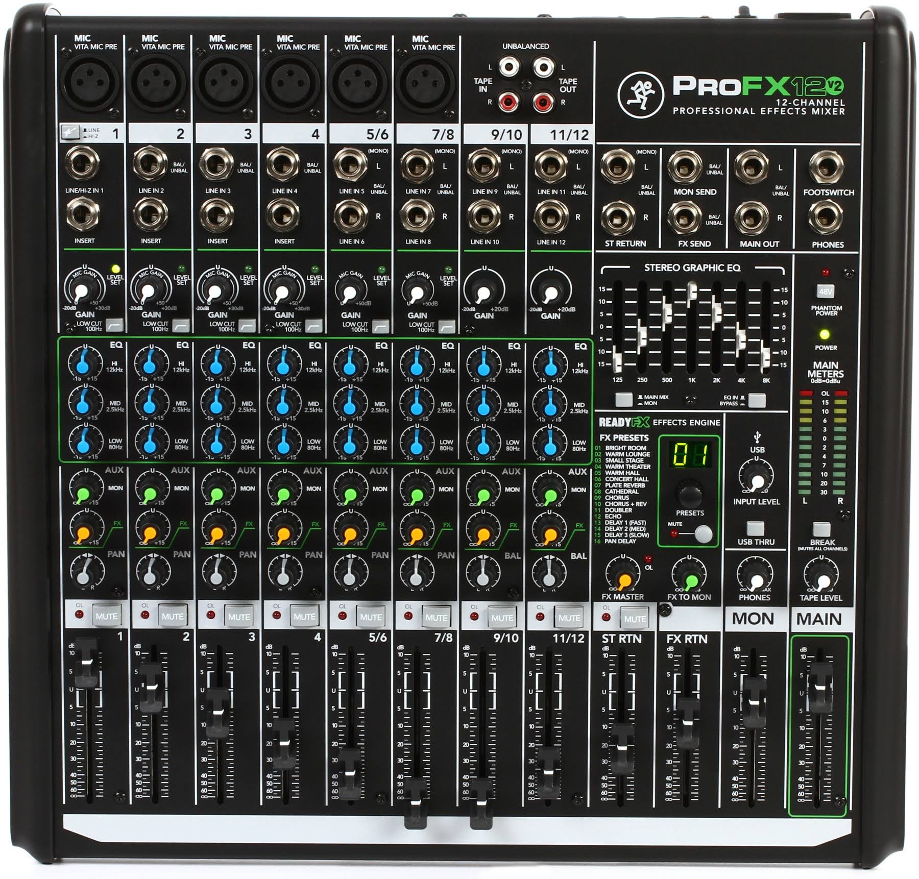 Mackie ProFX12V2 12-Channel Analog Mixer - USB - Revivalcandy