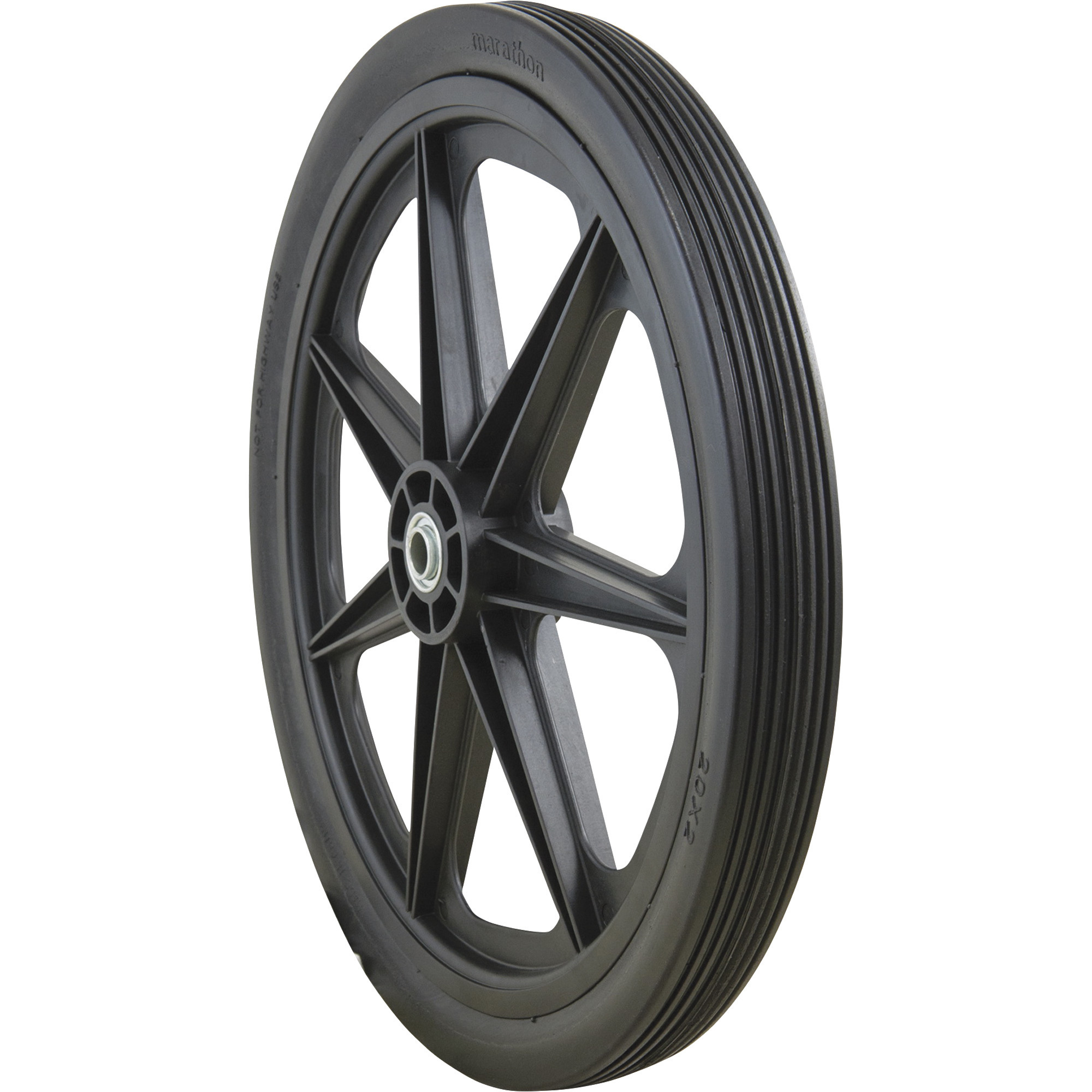 Marathon Tires Flat-Free Tire on Plastic Spoke Rim, 3/4in. Bore, 20 x 2 ...