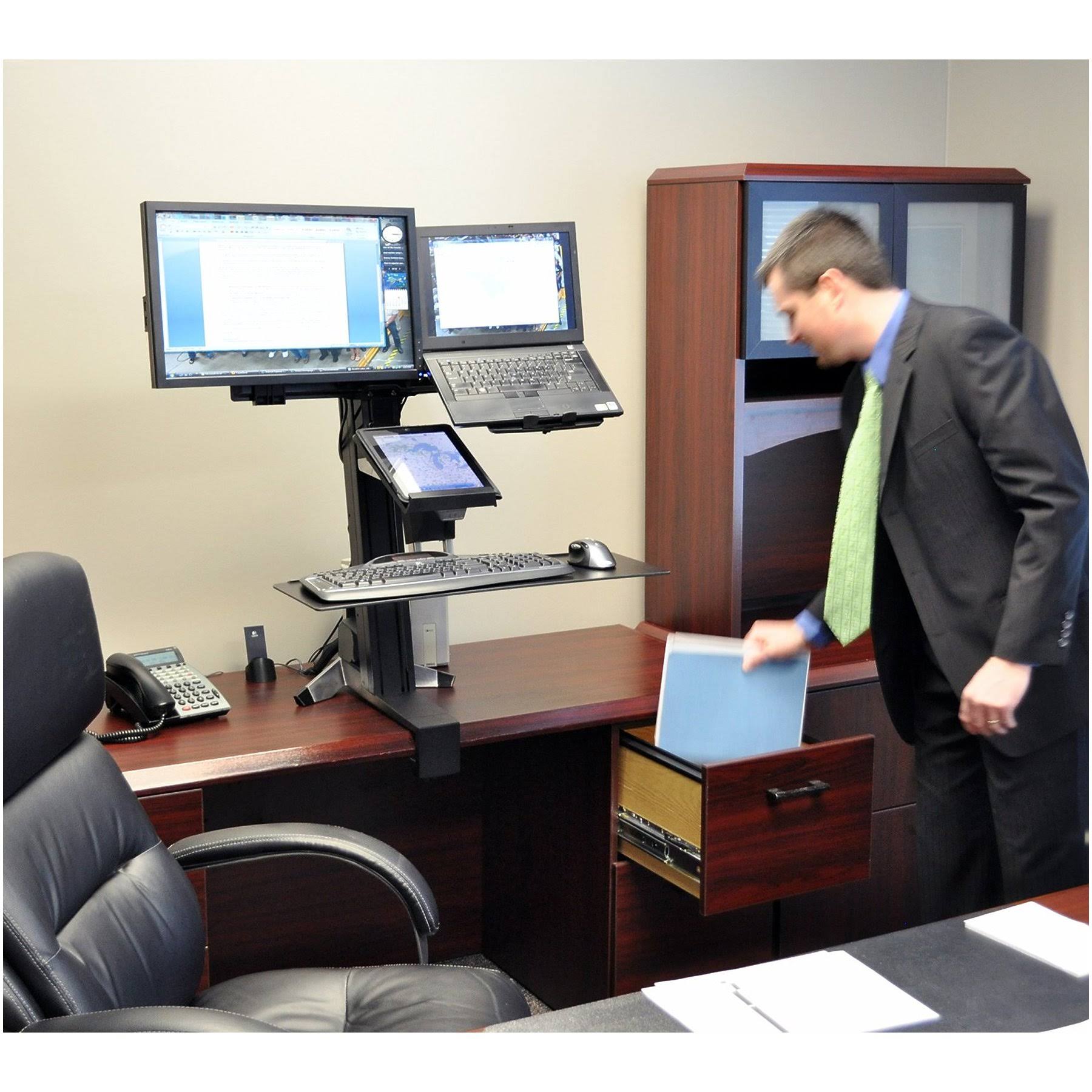 Ergotron 33-341-200 WorkFit-S Dual Sit-Stand Workstation - Revivalcandy