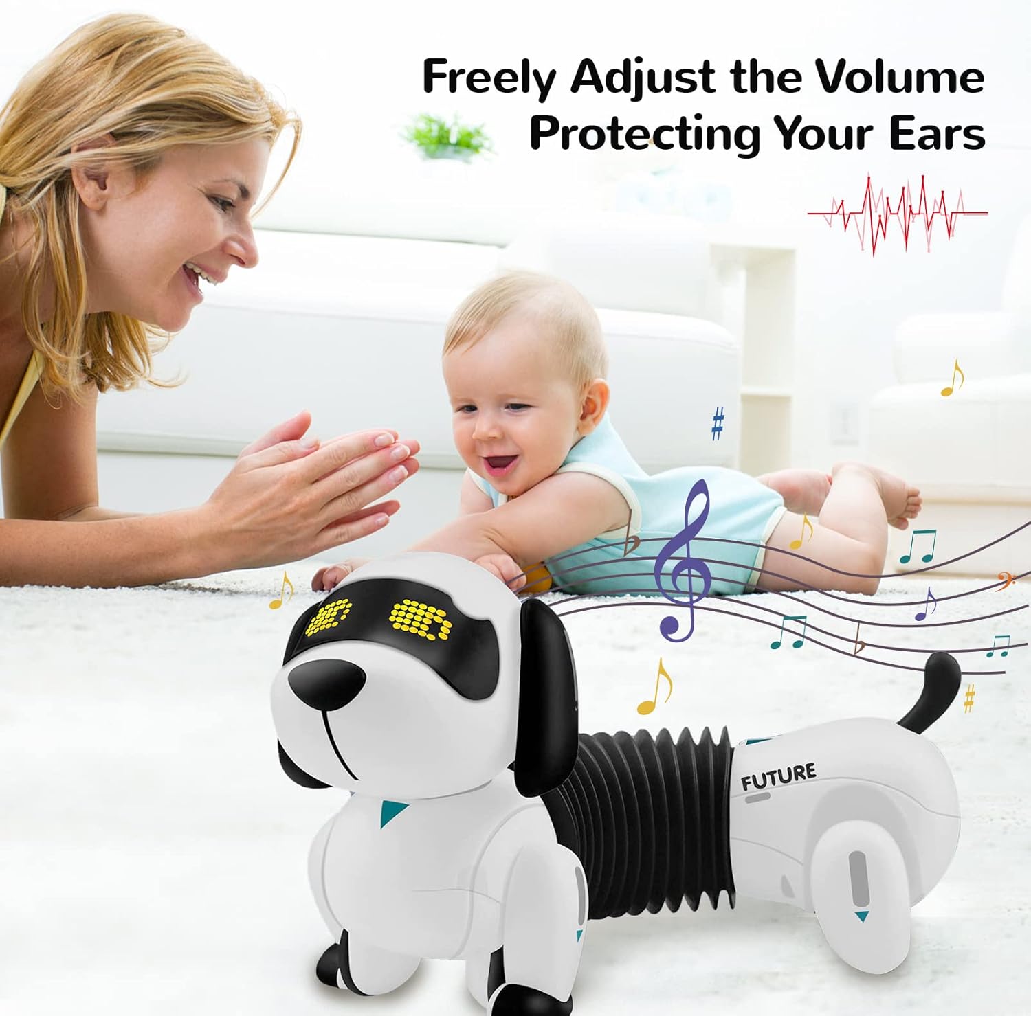 Remote Control Dog, Robot Toys for Kids, RC Robotic Stunt Puppy Voice ...