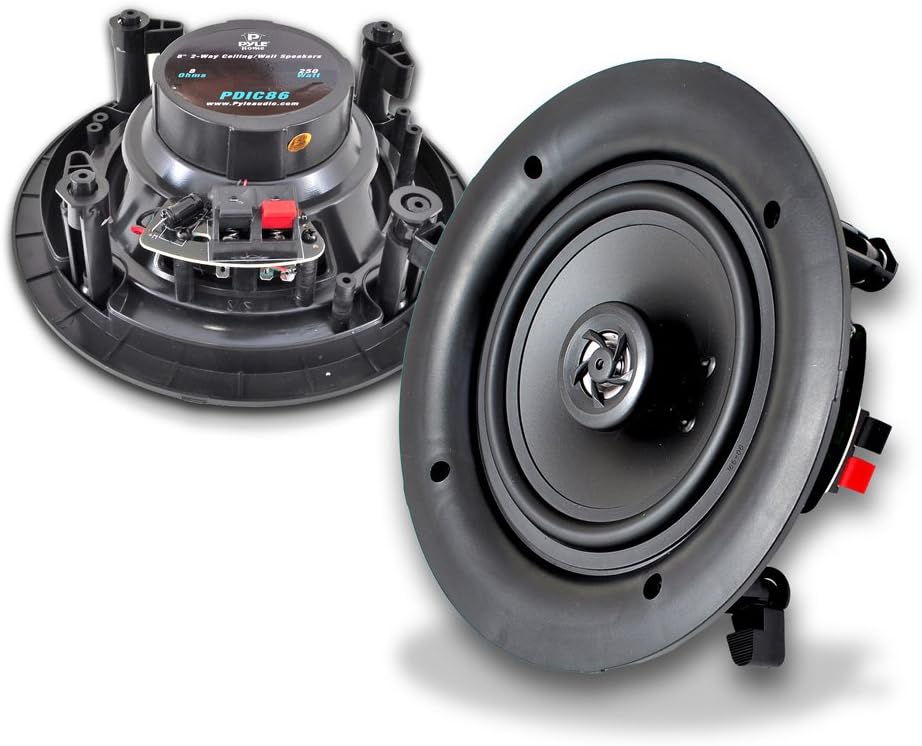 5.25'' In-Wall/In-Ceiling Dual Speakers (Pair) - 2-Way Woofer Speaker ...