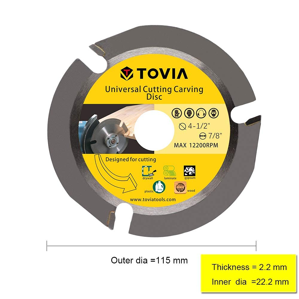 T TOVIA 4 1/2 Inch Grinder Wood Carving Disc, Chain Sawtooth Saw Blade ...