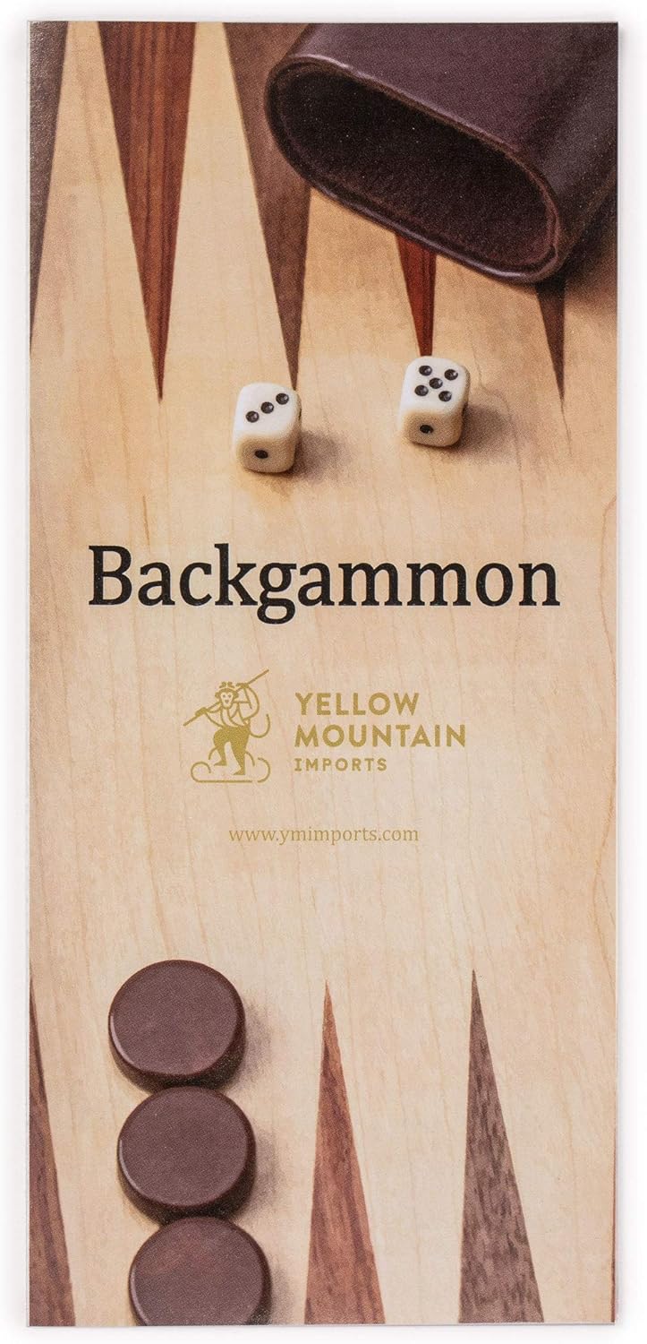 Yellow Mountain Imports Wooden Inlaid Rosewood Backgammon Game Set ...