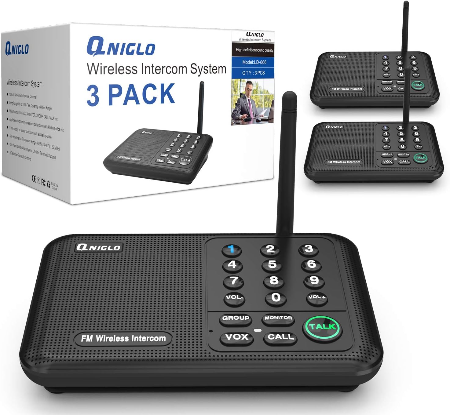 Intercoms Wireless for Home, 1000 Feet Long Range Wireless Intercom ...