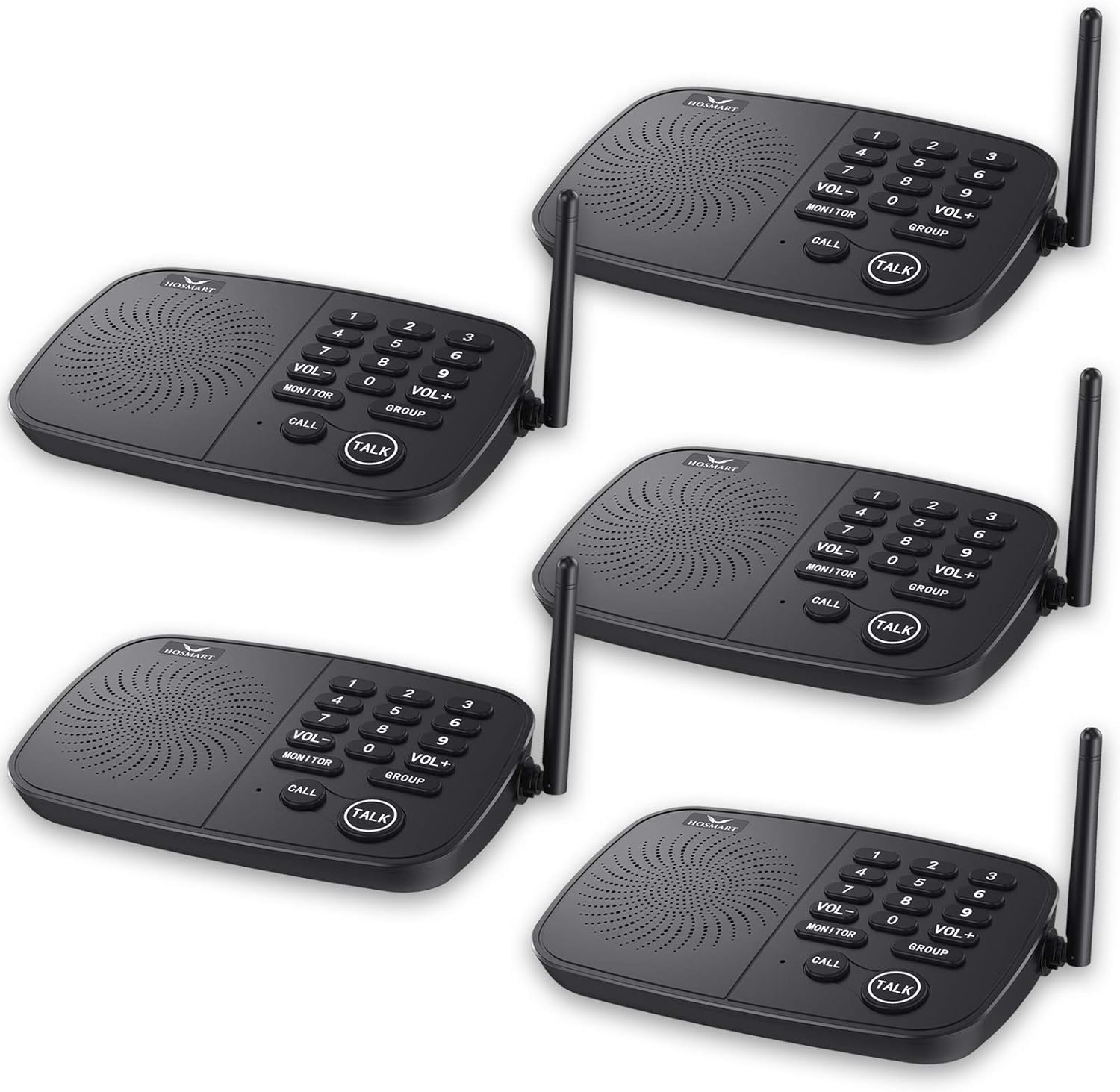 Hosmart 1/2 Mile Range 10-Channel Intercom System for Home or Office ...